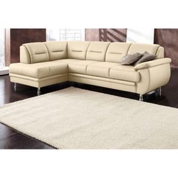 Sit & More sit&more Ecksofa &raquo;Mailand L-Form, B: 250 cm&laquo; optional Bettfunktion beige Luxus-Kunstleder;Kunstleder Softlux ;NaturLEDER (echtes Rindleder)/Korpus 