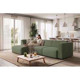 OTTO home Ecksofa &raquo;Merid L-Form, B: 295 cm - OTTO. Verl&auml;ssliche Qualit&auml;t.&laquo; jederzeit durch Module erweiterbar gr&uuml;n Struktur fein (100% Polyester);