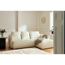 Trendmanufaktur Ecksofa &raquo;Shawn elegantes Designsofa, Breite 232cm, L-Form&laquo; bequem, organischer Form, mit hochwertigem Bezug wei&szlig; 95% Polyester, 5% 