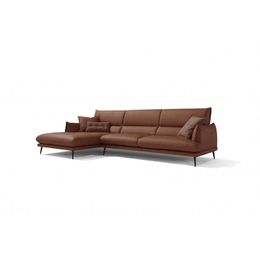 Egoitaliano Ecksofa &raquo;FUNNY, hochwertiges & aktuelles Design, bequeme R&uuml;ckenlehne, L-Form&laquo; hochwertiger Sitzkomfort, L-Form braun Leder