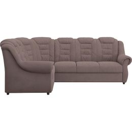 Home Affaire Ecksofa &raquo;Boston L-Form&laquo; mit hoher R&uuml;ckenlehne, wahlweise mit Bettfunktion & Stauraum braun 100% Polyester