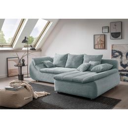 Home Affaire Ecksofa &raquo;Imola, bequem, aktuelle Steppung im Sitz, L-Form, Breite 270cm&laquo; wahlweise mit Bettfunktion blau Microfaser PRIMABELLE (100% 