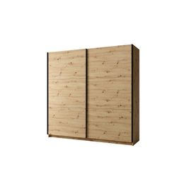 Home Affaire Kleiderschrank &raquo;Fresno W&auml;scheschrank mit 5 Einlegeb&ouml;den und Kleiderstange&laquo; Garderobe mit 2 Schwebet&uuml;ren, B/H/T 200/207/62 cm beige 