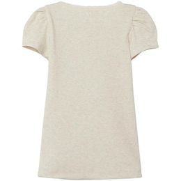 name it M&auml;dchen Kurzarmshirt &raquo;NMFKAB TOP NOOS&laquo; Baumwollmischung, Spitze, Puff&auml;rmel beige 92