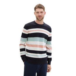 Tom Tailor Herren Tom Tailor Strickpullover im Streifen-Design bunt L