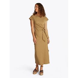 Tommy Hilfiger Damen Midikleid &raquo;KNOT BOAT-NK MIDI DRESS SS&laquo; mit Knotendetail beige XS (34), N-Gr