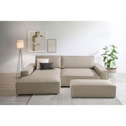 Home Affaire Polsterecke &raquo;SHERWOOD XXL tief, L-Form, Schlaffunktion, Bigsofa, Cord, Leinenoptik&laquo; stellbar zum Schlafsofa (Krokodilverbinder), Cord, 