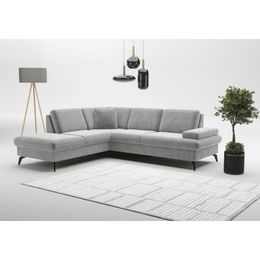 Sit & More sit&more Ecksofa &raquo;Morris Jubi L-Form, B: 238 cm&laquo; mit Armteilfunktion & 1 Zierkissen, optional Bettfunktion grau 100% Polyester