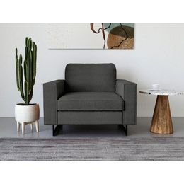 Home Affaire Loveseat &raquo;Pinto 105 cm, Cord, Chenille, Lederoptik&laquo; mit Keder, Metallf&uuml;&szlig;en und auch in Cord Bezug erh&auml;ltlich schwarz 90% Polyester, 10% 