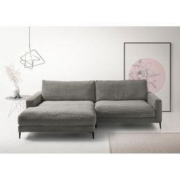 Home Affaire Ecksofa &raquo;Downtown, B/T/H: 272/190/84 cm L-Form&laquo; weicher Sitzkomfort auch in Cord und Boucl&eacute;, incl. Zierkissen grau 88% Polyester, 12% 