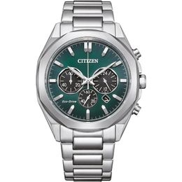 Citizen Herren Chronograph Armbanduhr, Herrenuhr, Solar, Stoppfunktion, Edelstahlarmband silber