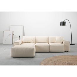 Home Affaire Ecksofa &raquo;Glimminge L-Form auch in Breitcord, Feincord + Easy care-Bezug,&laquo; Breite 264, Zierkissen beige 100% Polyester