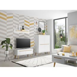 Home Affaire Wohnwand &raquo;Torge, Anbauwand, Schrankwand, Mediawand, Wohnzimmer-Set&laquo; 3 Stk. tlg. wei&szlig; Holzwerkstoff