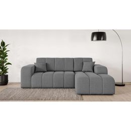 OTTO home Ecksofa &raquo;CASSY L-Form, Schlafsofa mit Bettkasten, Ma&szlig;e B/T/H: 245/165/88 cm&laquo; mit 2 R&uuml;ckenkissen, Recamiere rechts oder links bestellbar grau
