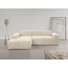 OTTO home Ecksofa &raquo;Zeus-L modern & zeitlos, Breite 253 cm, bequemes Sofa&laquo; Curvy Trend Ecksofa mit urbaner Optik beige 90% Polyester, 10% Nylon