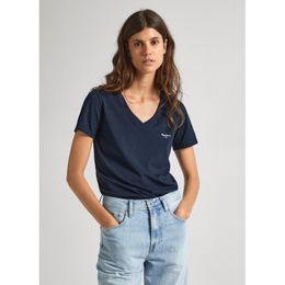 Pepe Jeans Damen V-Shirt &raquo;LORETTE V-NECK&laquo; blau XS