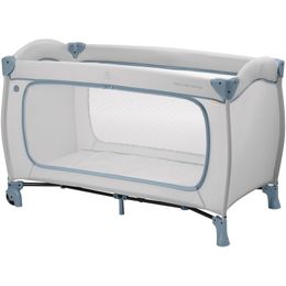 hauck Baby-Reisebett &raquo;Sleep N Play Go Plus, Dusty Blue&laquo; mit integrierten R&auml;dern; Vorderausstieg blau Baby-Reisebett