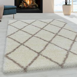 Ayyildiz Teppiche Hochflor-Teppich &raquo;ALVOR 3401&laquo; rechteckig 50 mm H&ouml;he Shaggy, Langflor, L&auml;ufer, pflegeleicht, Wohnzimmer beige Polypropylen (PP)