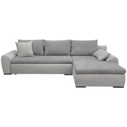 Home Affaire Ecksofa &raquo;Win L-Form, B: 285 cm - OTTO. Verl&auml;ssliche Qualit&auml;t.&laquo; mit 2 Zierkissen, optional Bettfunktion & Bettkasten grau 100% Polyester