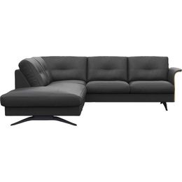 FLEXLUX Ecksofa &raquo;Glow, super bequem durch hochwertigem Sitzaufbau mit Federkern, L-Form&laquo; Modernes skandinavisches Design schwarz 100% Echteder