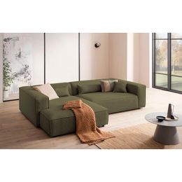 LeGer Home by Lena Gercke Ecksofa &raquo;PIARA XXL, Big-Sofa, Cord, Leinenoptik o. Strukturstoff, L-Form&laquo; wahlweise Ottomane rechts/links, Kedernaht, extra 