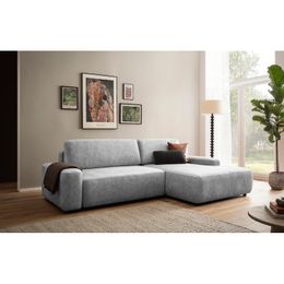 Home Affaire Ecksofa &raquo;TORGE (264cm), Schlafsofa in Cord, Samtvelours o Struktur fein, L-Form&laquo; Schlaffunktion, Bettkasten, Liegefl&auml;che: 125/210 cm 