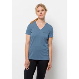 Jack Wolfskin Damen V-Shirt &raquo;CROSSTRAIL T WOMEN&laquo; blau XS (34)