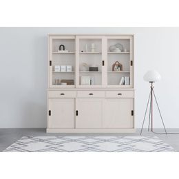 OTTO home Buffet &raquo;Schr&ouml;der&laquo; mit 6 Schiebet&uuml;ren, davon 3 mit Glaseinsatz,Br.170 cm, Kiefer massiv wei&szlig; MDF, Massivholz