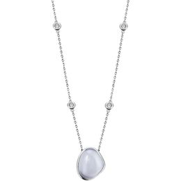 Firetti Damen Kette mit Anh&auml;nger &raquo;Schmuck Geschenk Silber 925 Halsschmuck Halskette Ankerkette&laquo; mit Chalcedon oder Rosenquarz und Zirkonia (synth.) 