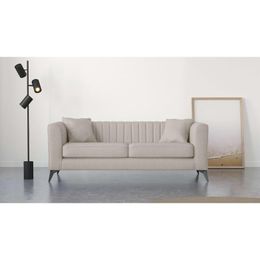Home Affaire 3-Sitzer &raquo;MATTHEW elegantes Designsofa, Ma&szlig;e B/T/H: 201/86/74 cm&laquo; feine Steppung im R&uuml;ckenbereich, lose Sitzkissen, incl. Zierkissen 