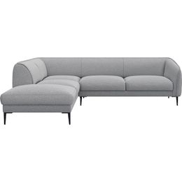 FLEXLUX Ecksofa &raquo;Belle Designsofa, L-Form, B/T 268/209 cm&laquo; Skandinavisches Design, In hochwertiger Verarbeitung grau 100% Polyester
