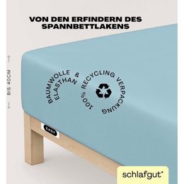 Schlafgut Spannbettlaken &raquo;EASY Jersey Elasthan Boxspring&laquo; MADE IN GREEN by OEKO-TEX blau Jersey, Obermaterial: 95% Baumwolle, 5% Elasthan