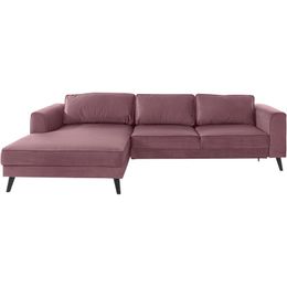 Home Affaire Ecksofa &raquo;Lumber Jack, elegant und bequem, Breite 280, hoher Fu&szlig;, L-Form&laquo; in moderner Optik rosa