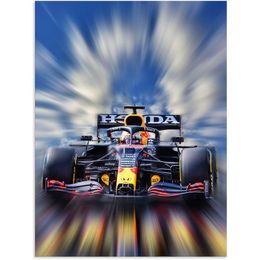 Artland Wandbild &raquo;Max Verstappen - Weltmeister der Formel1&laquo; Auto 1 Stk. tlg. als Alubild, Leinwandbild, Poster in verschied. Gr&ouml;&szlig;en blau