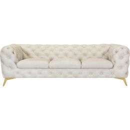 Home Affaire Chesterfield-Sofa &raquo;Glynis&laquo; aufw&auml;ndige Knopfheftung, moderne Chesterfield Optik, Fu&szlig;farbe w&auml;hlbar beige Struktur (100% Polyester);