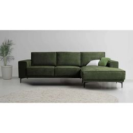 OTTO home Ecksofa &raquo;Polsterecke Oland, Struktur, Flachgewebe, Luxus-Microfaser, Boucle&laquo; L-Form, 280 cm, Wellenunterfederung, Skandi-Design, Metallf&uuml;&szlig;e 