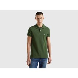United Colors Of Benetton Herren United Colors Of Benetton Poloshirt mit gro&szlig;em Label-Badge gr&uuml;n XS