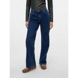 V&eacute;ro Moda Vero Moda Damen Weite Jeans &raquo;VMELLY MR WIDE JEANS BLUE NOOS&laquo; blau L (40), L&auml;nge 32