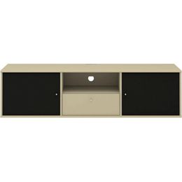 TV-Board &raquo;Mistral Fernsehschrank, Medienm&ouml;bel, H&auml;ngend&laquo; mit T&uuml;ren mit Akustikstoff, Kabeldurchf&uuml;hrung, Lowboard, B: 161,5 cm beige