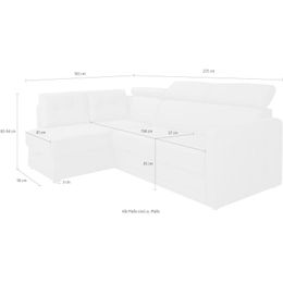 exxpo - sofa fashion Ecksofa &raquo;Arles, Federkern, OTTOs Choice, zeitlos, Breite 225cm, L-Form&laquo; wahlweise mit Bettfunktion und Bettkasten, inkl. 