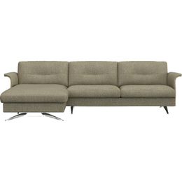 FLEXLUX Ecksofa &raquo;Glow bequem und komfortabel durch hochwertigen Sitzaufbau, L-Form&laquo; Modernes skandinavisches Design gr&uuml;n 62% Polyester/17%Baumwolle/14