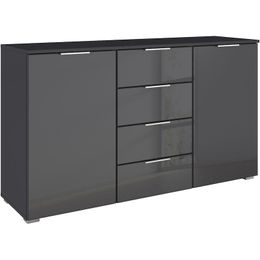 OTTO home Kombikommode &raquo;Sideboard Kombikommode Schubladenkommode AGORDO mit Glasfront&laquo; in zwei Griff-Farben, Breite 120 cm, vier gro&szlig;e Schubladen, mit