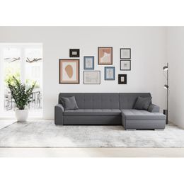 DOMO collection Ecksofa &raquo;Treviso viele Bez&uuml;ge, auch in Cord, L-Form, B/T/H: 267/80/83 cm&laquo; mit Bettfunktion, inkl. Zierkissen, Unser Dauertiefpreis 