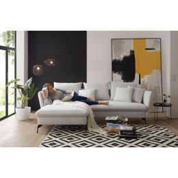OTTO home Ecksofa &raquo;LIVORNO,258 cm, L-Form,&laquo; Schlaffunktion u. Bettkasten (139/224cm), Samt, Struktur, Webstoff beige 100% Polyester;PU-Schaum und 
