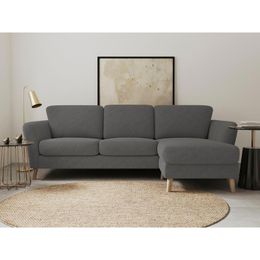 Home Affaire Ecksofa &raquo;MARSEILLE (242/152cm),L-Form, Rec. rechts/links&laquo; Massivholzbeine Eiche, Landhausstil, Wellenunterfederung grau 68% Polypropylene