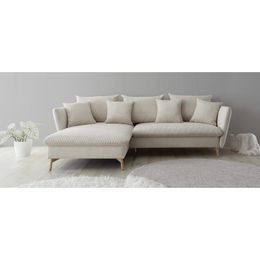 OTTO home Ecksofa &raquo;MERLE, 258 cm, L-Form, traumhafter Cord,&laquo; mit Bettfunktion und Bettkasten, Liegefl&auml;che 224 x 139 beige 100% Polyester;Federung 