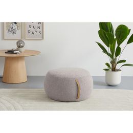 s.Oliver Hocker &raquo;Finnian, moderner Designhocker mit Lederriemen, softes Design&laquo; hochwertig, zum Wohlf&uuml;hlen in Luxus-Microfaser/Struktur oder in Boucl&eacute;