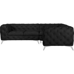 Home Affaire Chesterfield-Sofa &raquo;Ecksofa GLYNIS L-Form mit Wellenunterfederung, Ma&szlig;e B/T/H 323/264/75cm&laquo; aufw&auml;ndige Knopfheftung, moderne Chesterfield 