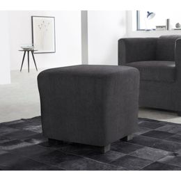 Home Affaire Hocker &raquo;Bob&laquo; grau Luxus-Microfaser (92% Polyester, 8% Nylon);Struktur fein ( 100% Polyester);Struktur in Chenille-Optik (30% Polyester, 