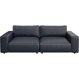 Musterring Big-Sofa &raquo;LUCIA&laquo; in vielen Qualit&auml;ten und 4 unterschiedlichen N&auml;hten, 2,5-Sitzer schwarz Flachgewebe FLORIS (100% Polyester);Flachgewebe VALMONT (60% 
